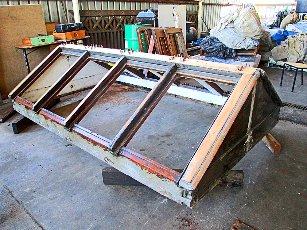 Repairs to teak engine room skylight